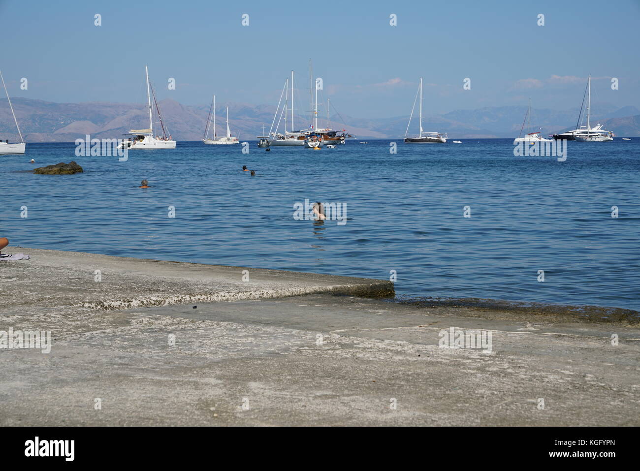 Corfu, Greece: People at the beach Stock Photo - Alamy