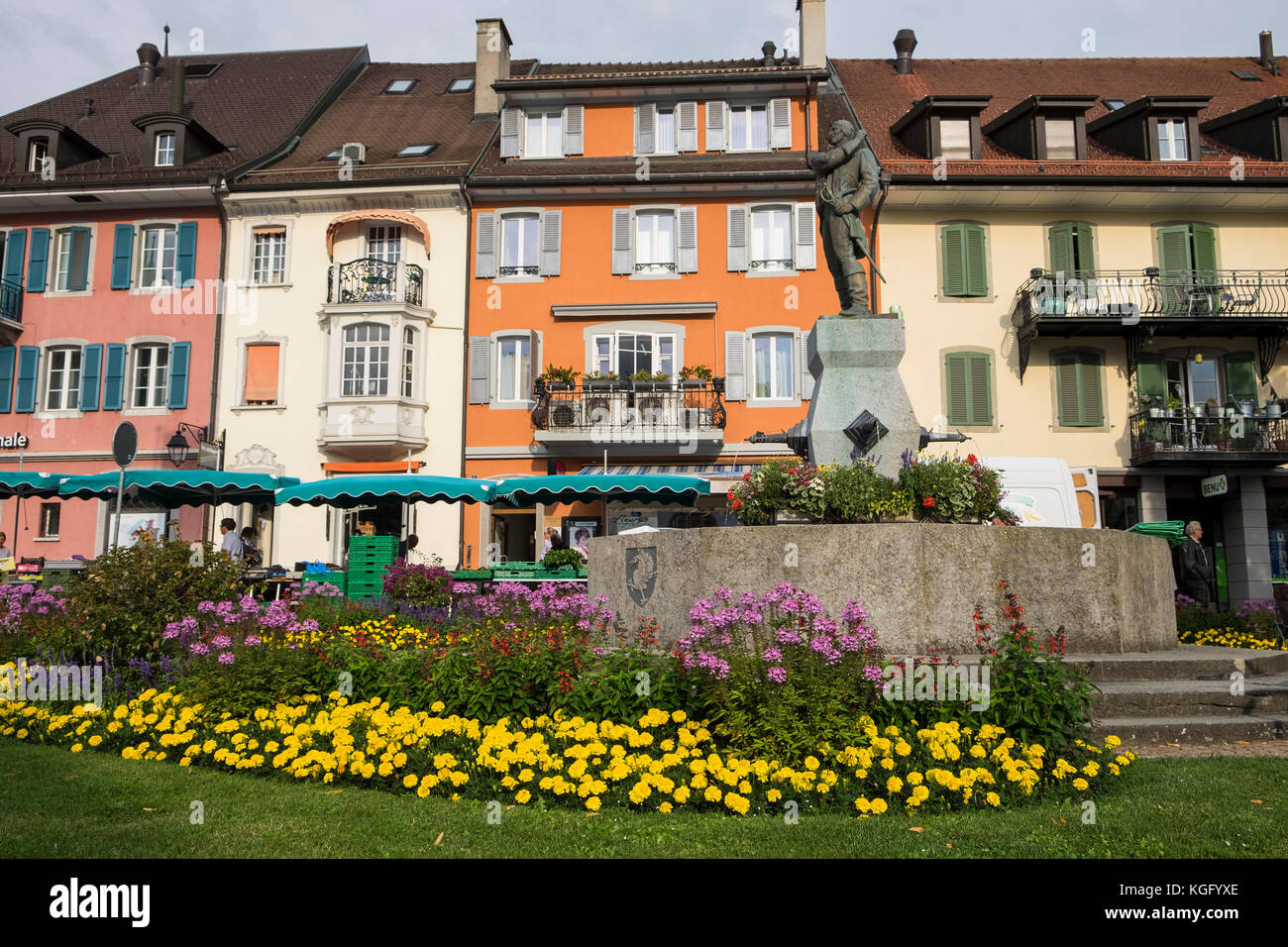 Switzerland,Canton Fribourg,Bulle,main square Stock Photo - Alamy