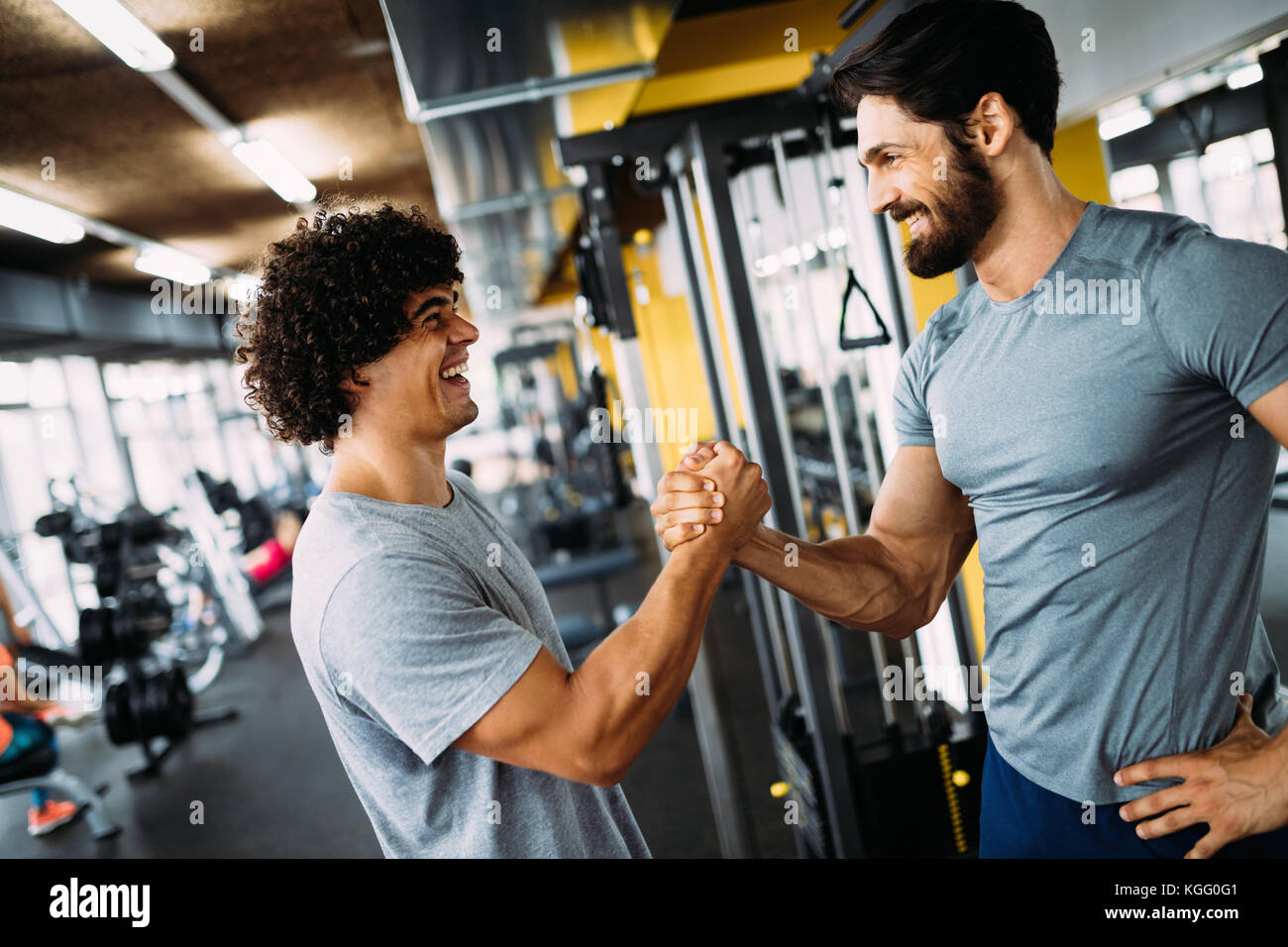 Two Muscle Men Handshake