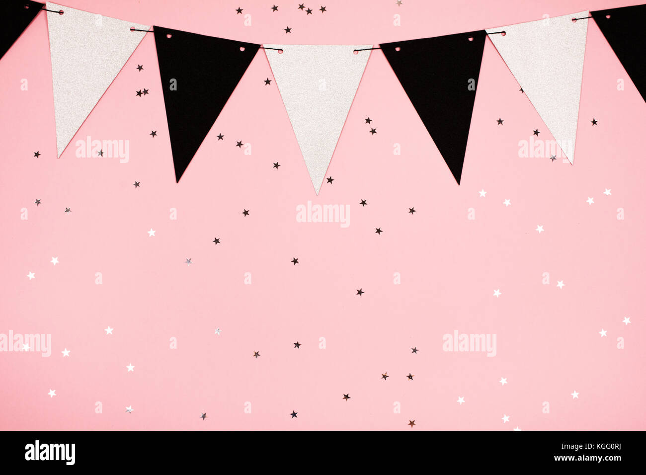 Festive pink background, flat lay Stock Photo - Alamy