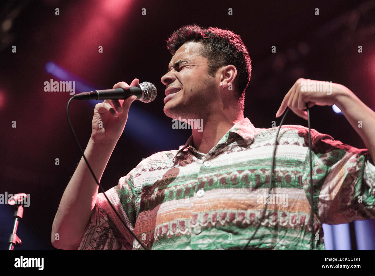 The English singer and songwriter Ady Suleiman performs a live concert ...