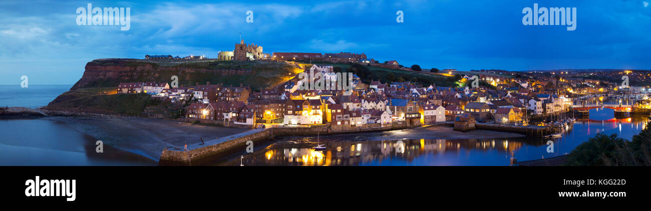 UK, Whitby, Panoramic view of Whitby in the blue zone Stock Photo - Alamy