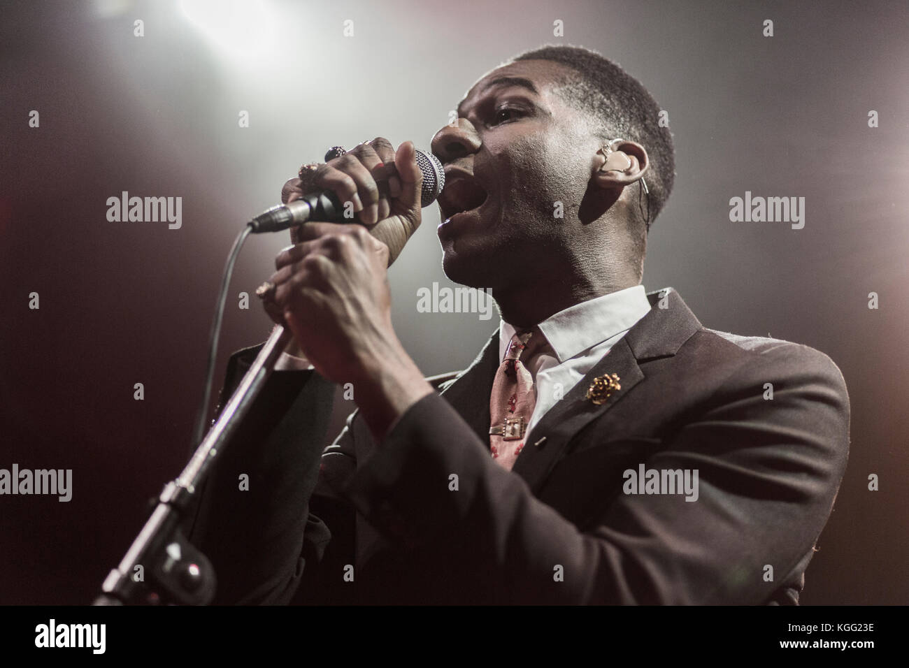 The American soul and gospel singer Leon Bridges performs a live ...