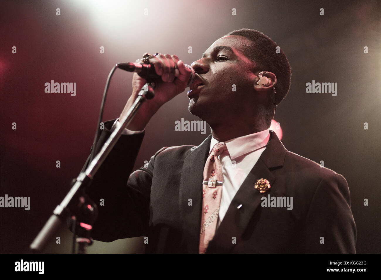 The American soul and gospel singer Leon Bridges performs a live ...