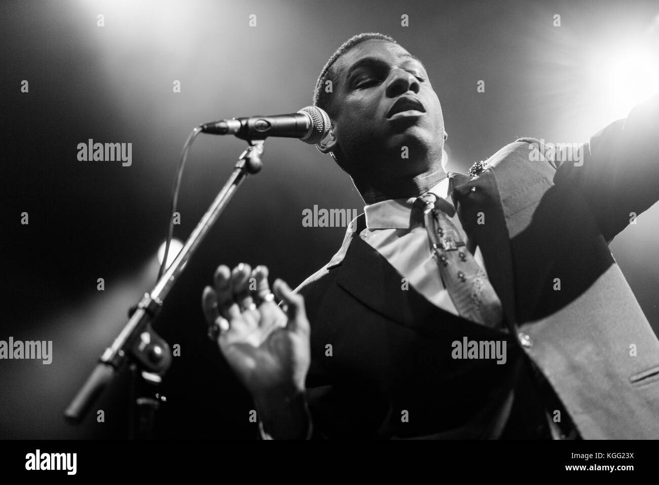 The American soul and gospel singer Leon Bridges performs a live ...