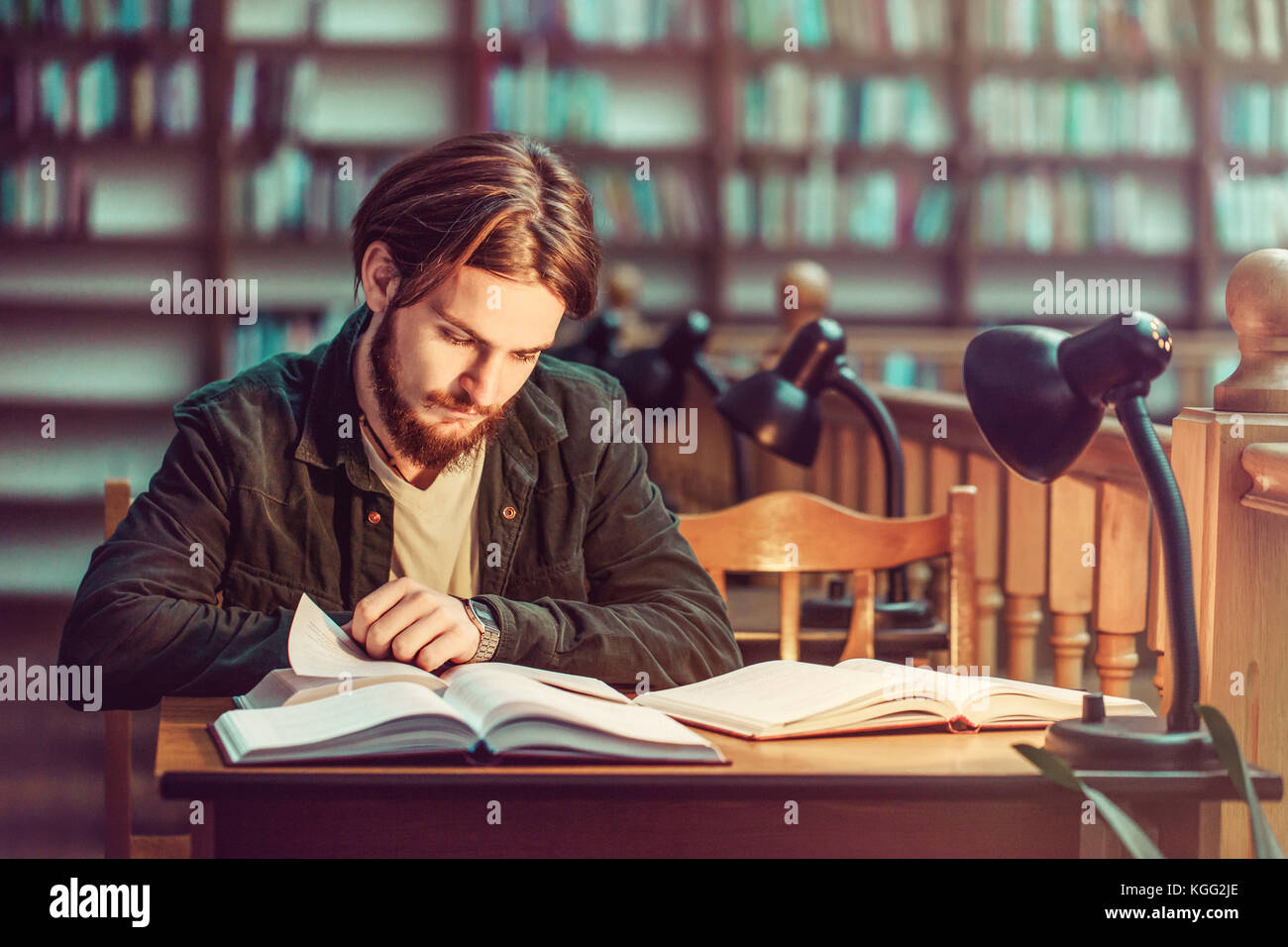 Portrait of Student Man in the Library Stock Photo - Alamy