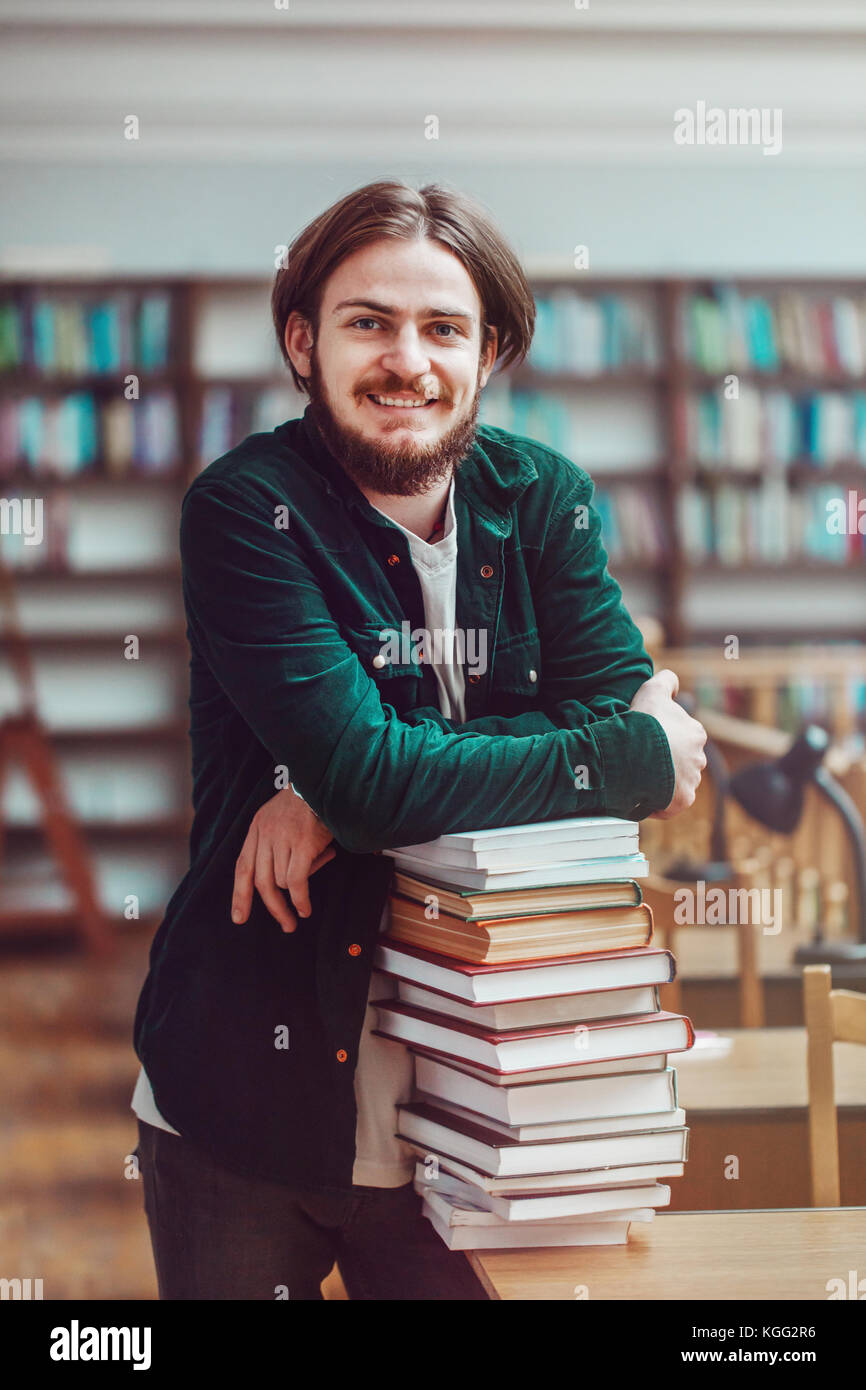 Studying Process in Library Stock Photo - Alamy