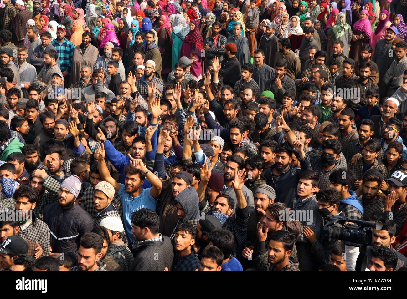 India. 07th Nov, 2017. People shouting pro-freedom slogans during the ...