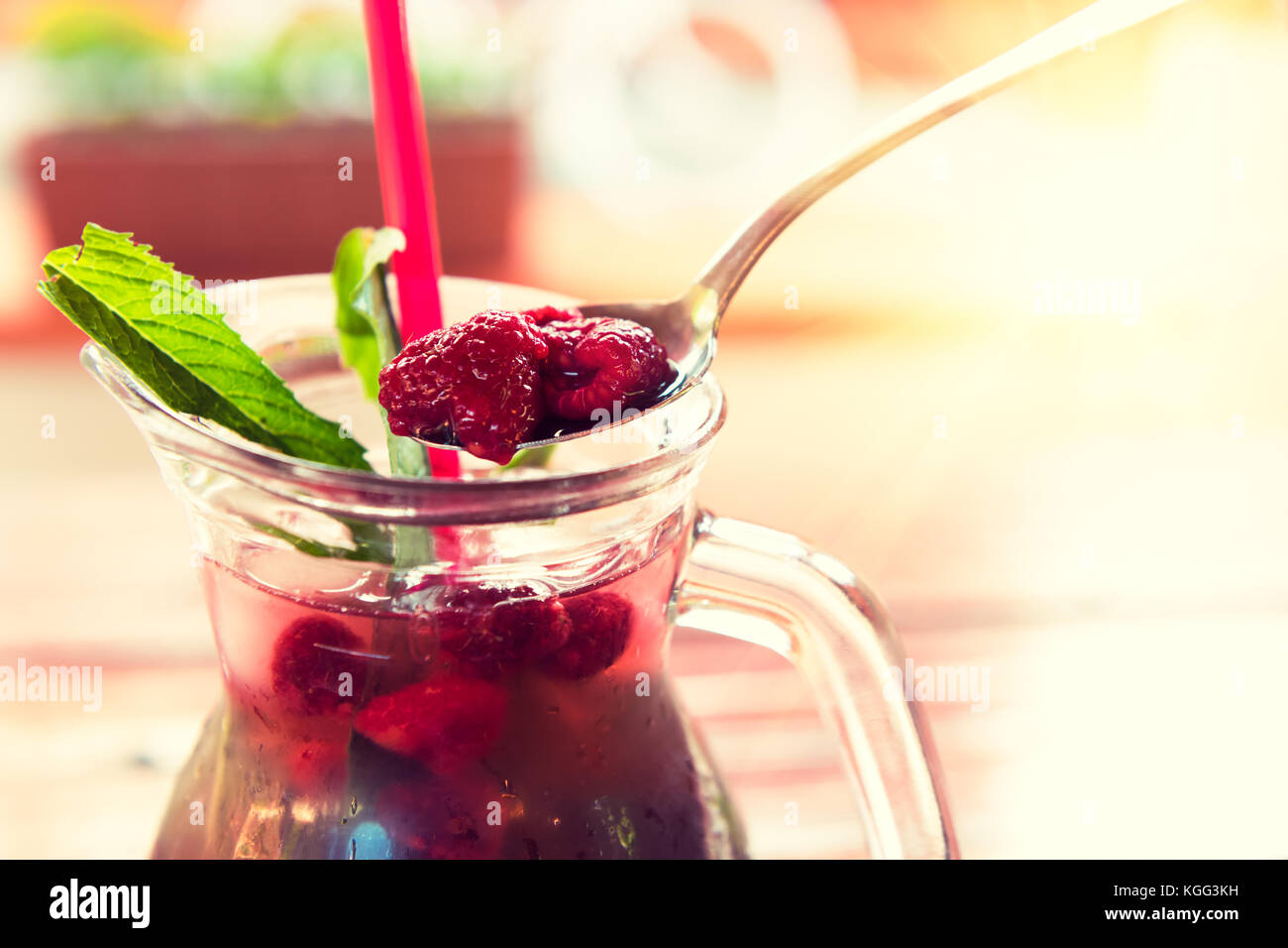 Refreshing summer berries lemonade Stock Photo - Alamy
