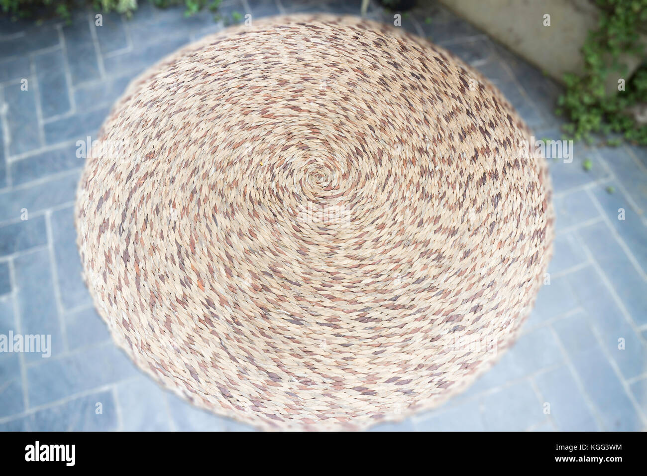 Woven mat in outdoors garden Stock Photo - Alamy
