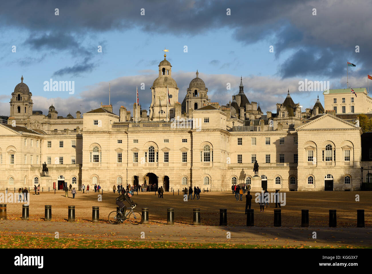 Horse Guards Parade late in the afternoon reddened by the low sun ...