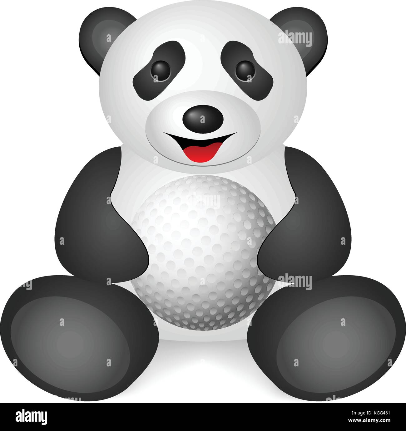 Panda golf ball on a white background Stock Vector Image & Art - Alamy