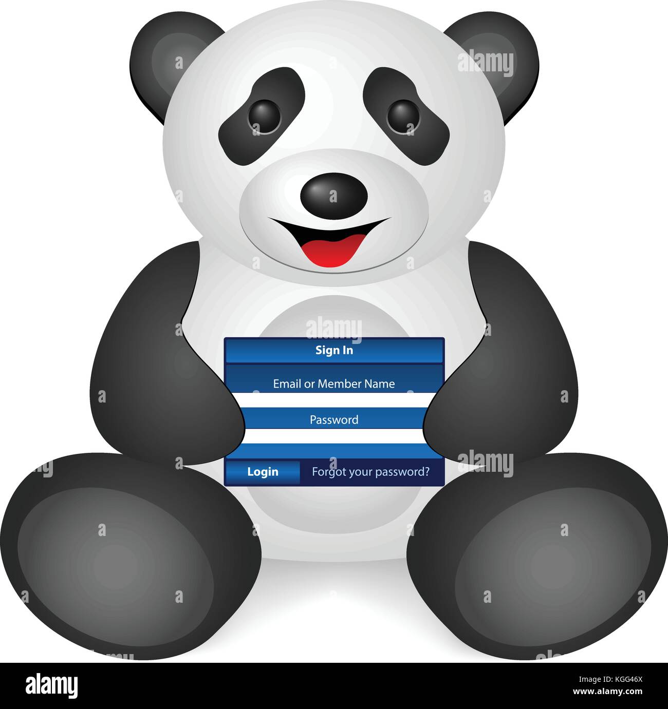 Panda login on a white background Stock Vector Image & Art - Alamy