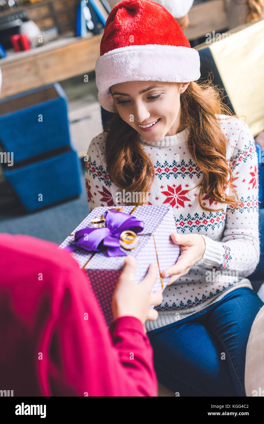 mother taking gift from child Stock Photo - Alamy