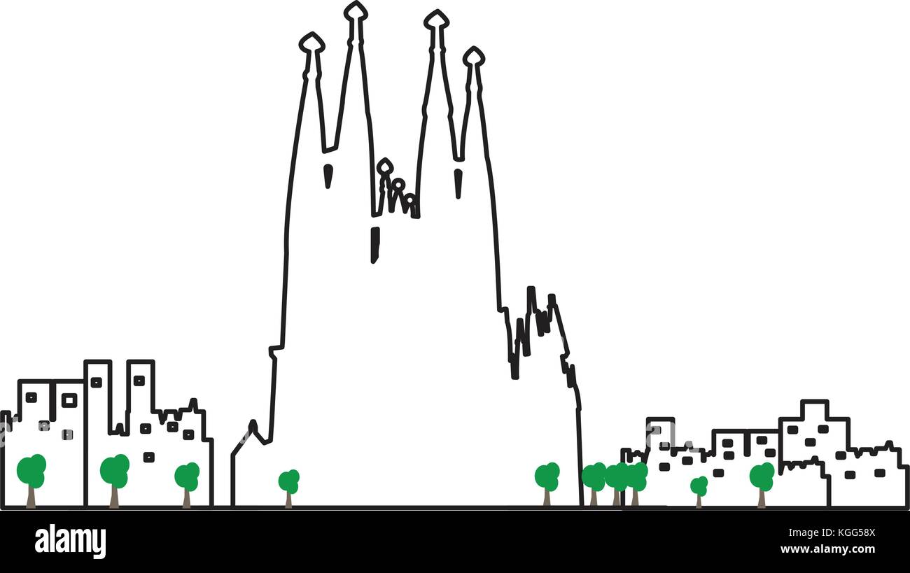 Spain catalonia barcelona cityscape Stock Vector Images - Alamy