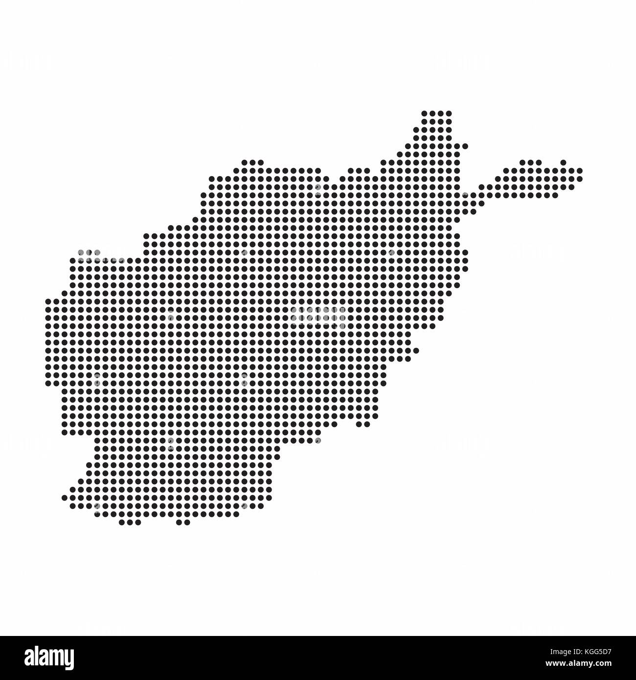 Afghanistan country map made from abstract halftone dot pattern Stock ...