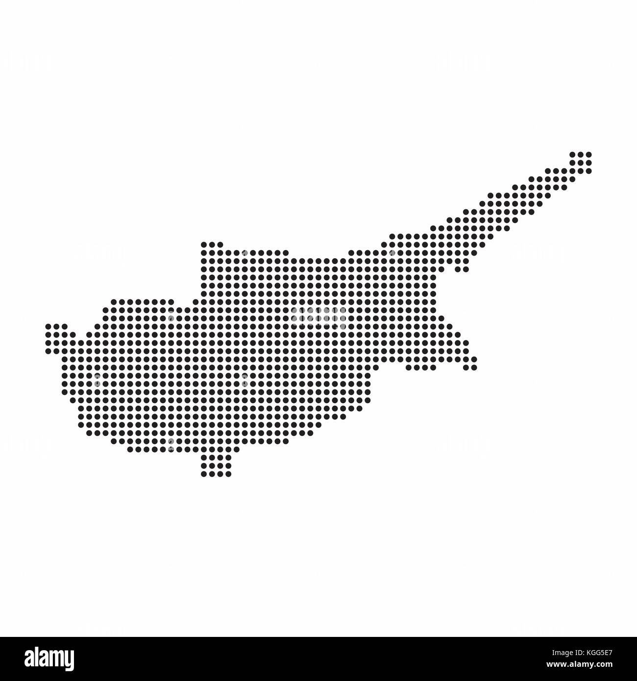 Cyprus country map made from abstract halftone dot pattern Stock Vector ...