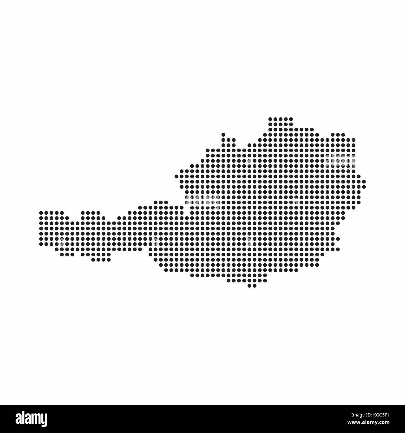 Austria country map made from abstract halftone dot pattern Stock ...