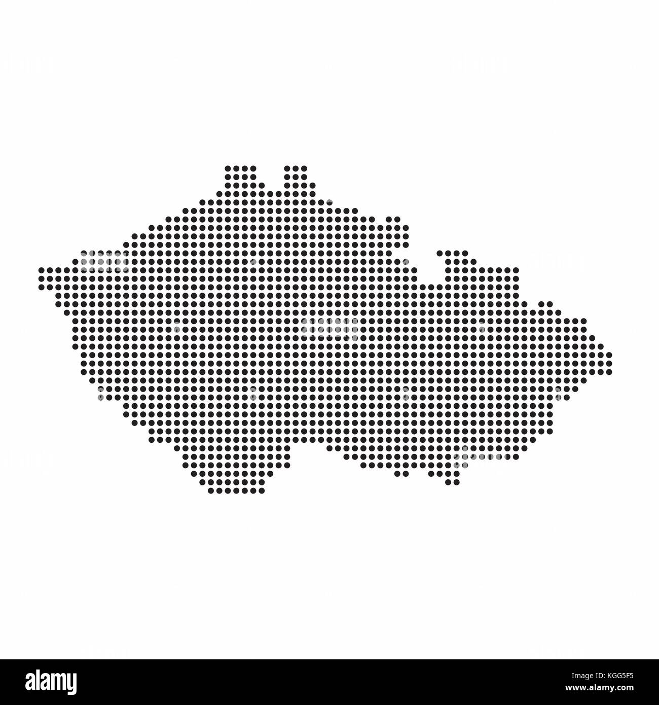 Czech Republic country map made from abstract halftone dot pattern ...