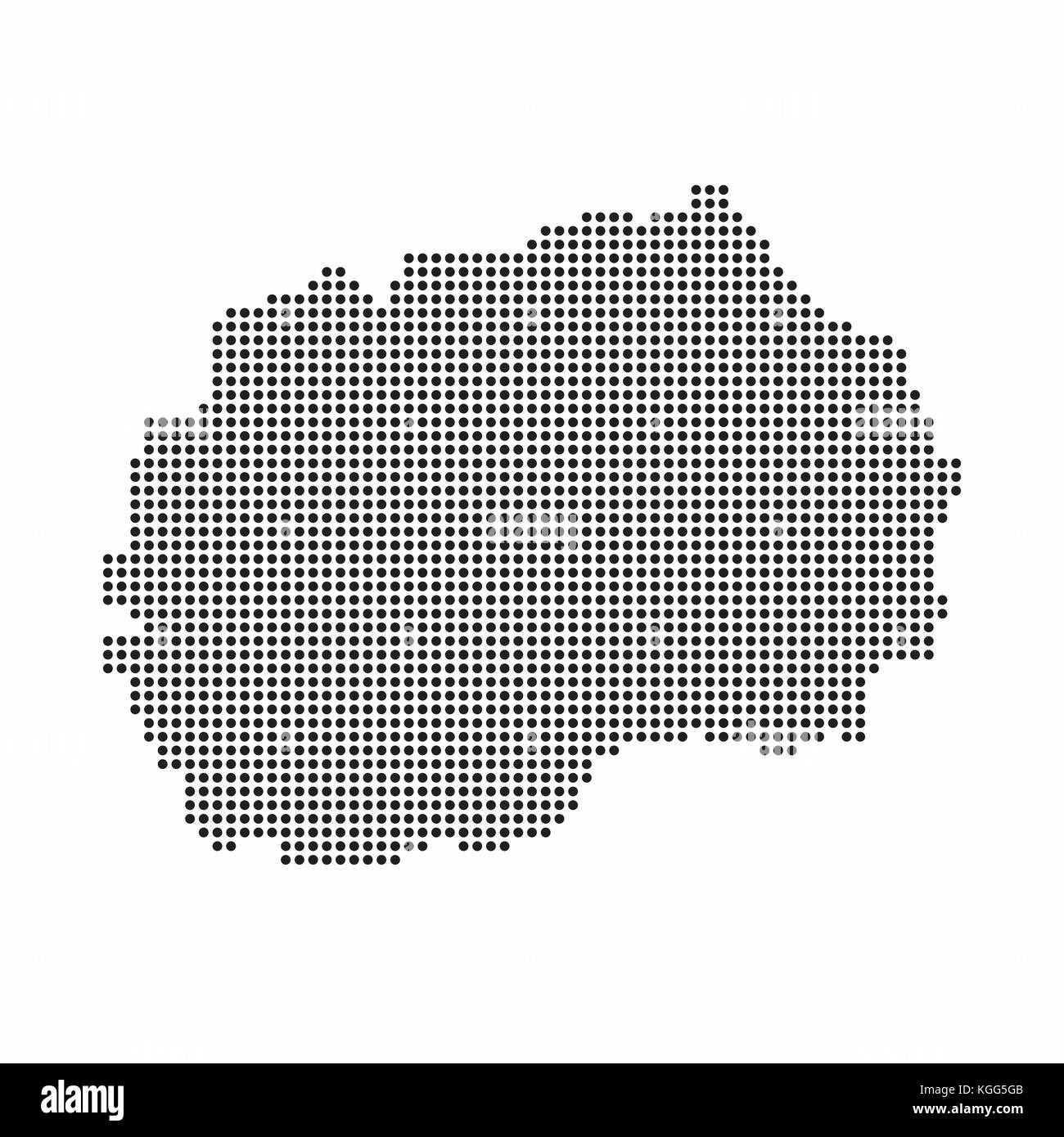 Macedonia country map made from abstract halftone dot pattern Stock ...