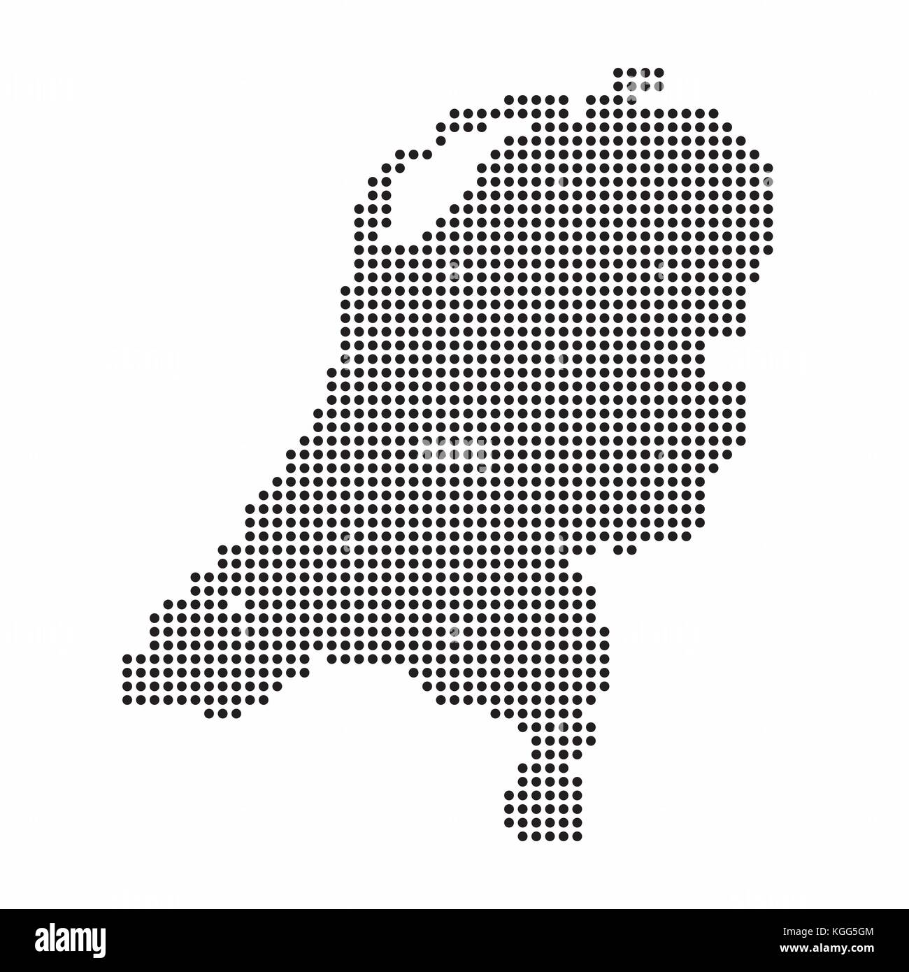 Netherlands country map made from abstract halftone dot pattern Stock ...
