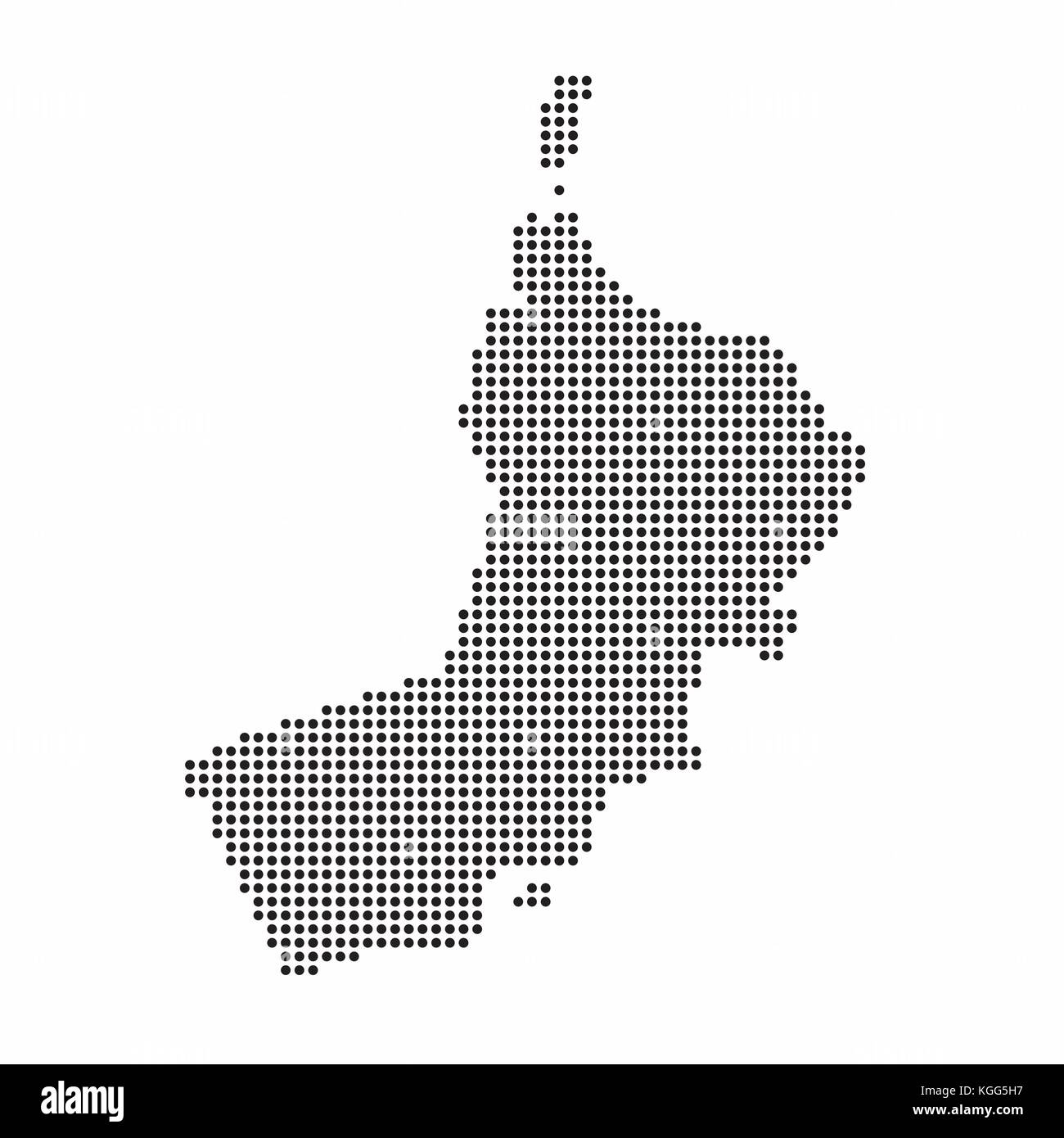 Oman country map made from abstract halftone dot pattern Stock Vector ...