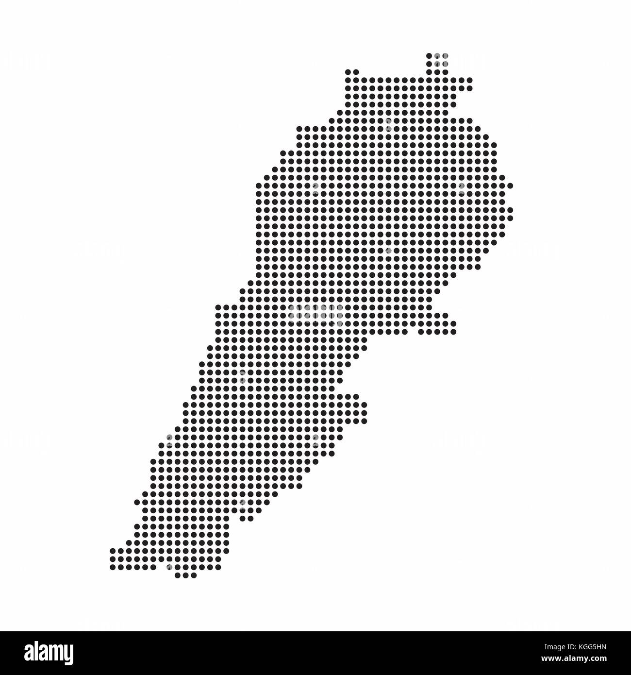 Lebanon country map made from abstract halftone dot pattern Stock ...