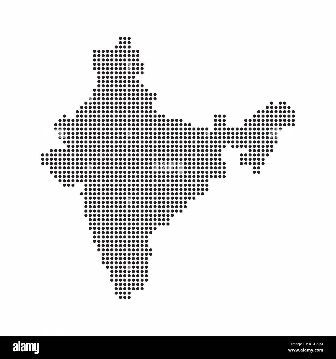India country map made from abstract halftone dot pattern Stock Vector ...