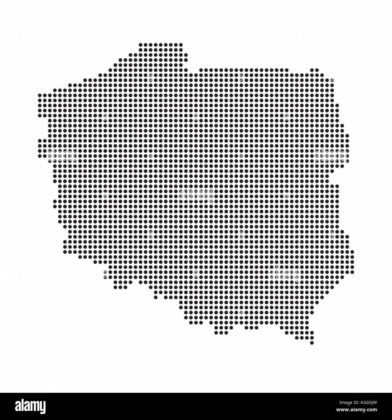 Poland country map made from abstract halftone dot pattern Stock Vector ...