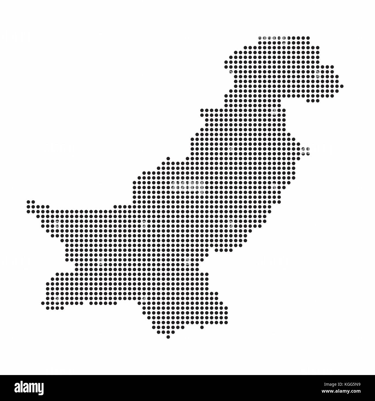Pakistan country map made from abstract halftone dot pattern Stock ...