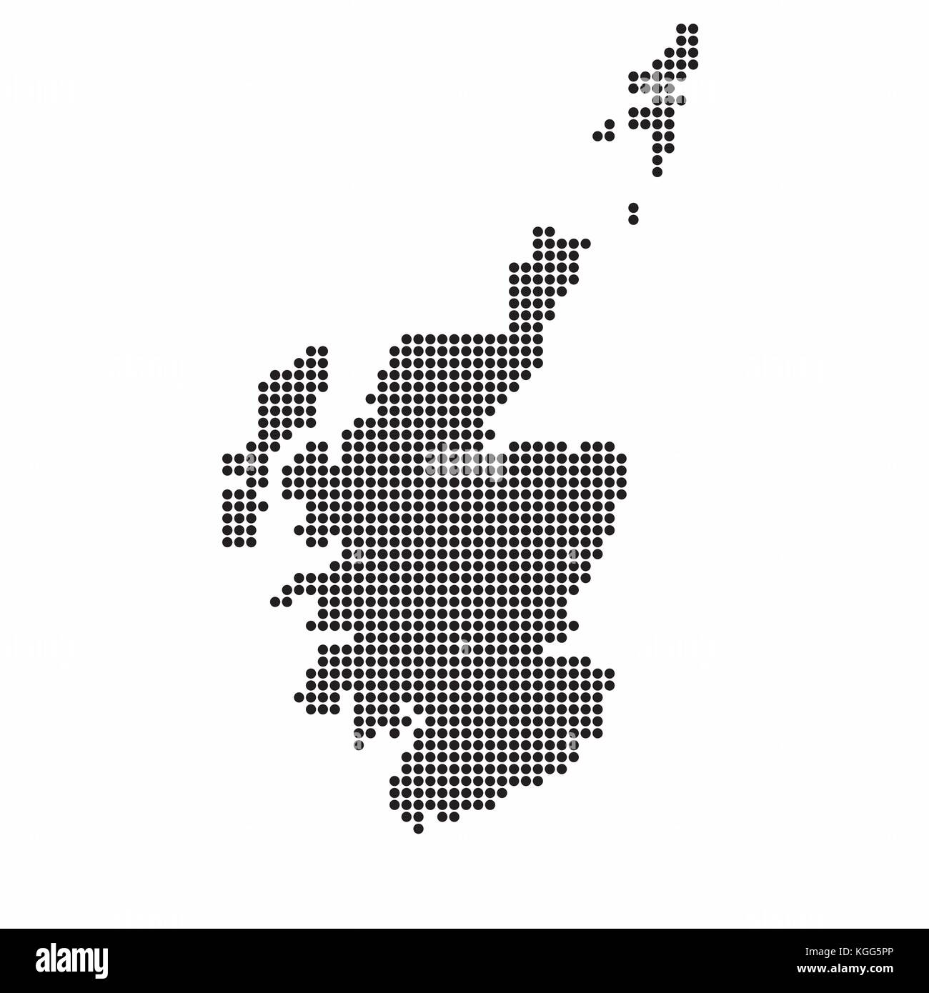 Scotland country map made from abstract halftone dot pattern Stock ...