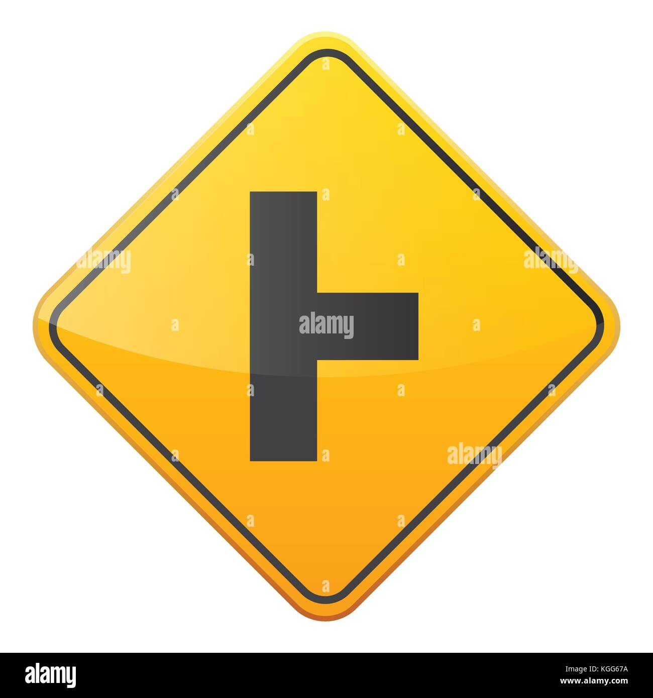 Road yellow sign on white background. Road traffic control.Lane usage ...