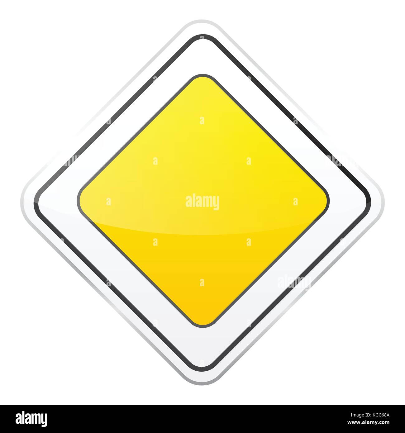 Road yellow sign on white background. Road traffic control.Lane usage ...