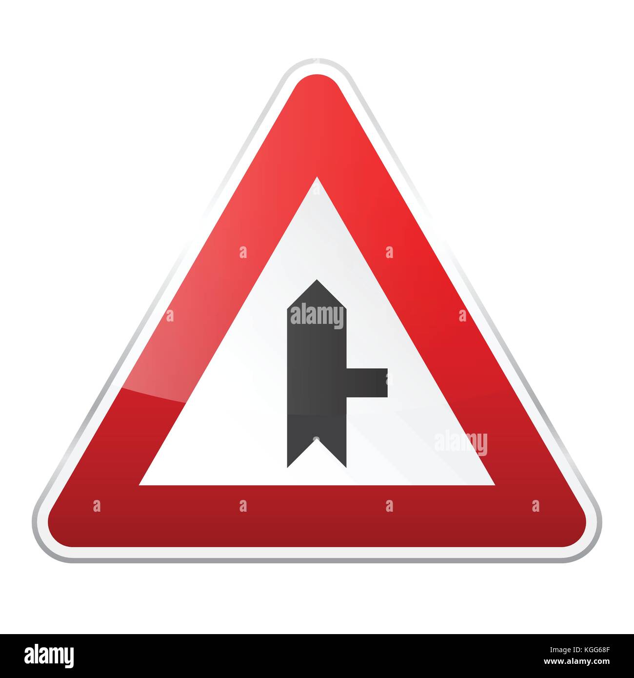Road red sign on white background. Road traffic control.Lane usage ...