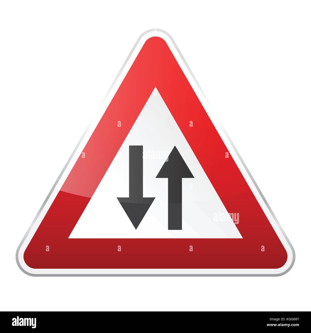 Road red sign on white background. Road traffic control.Lane usage ...