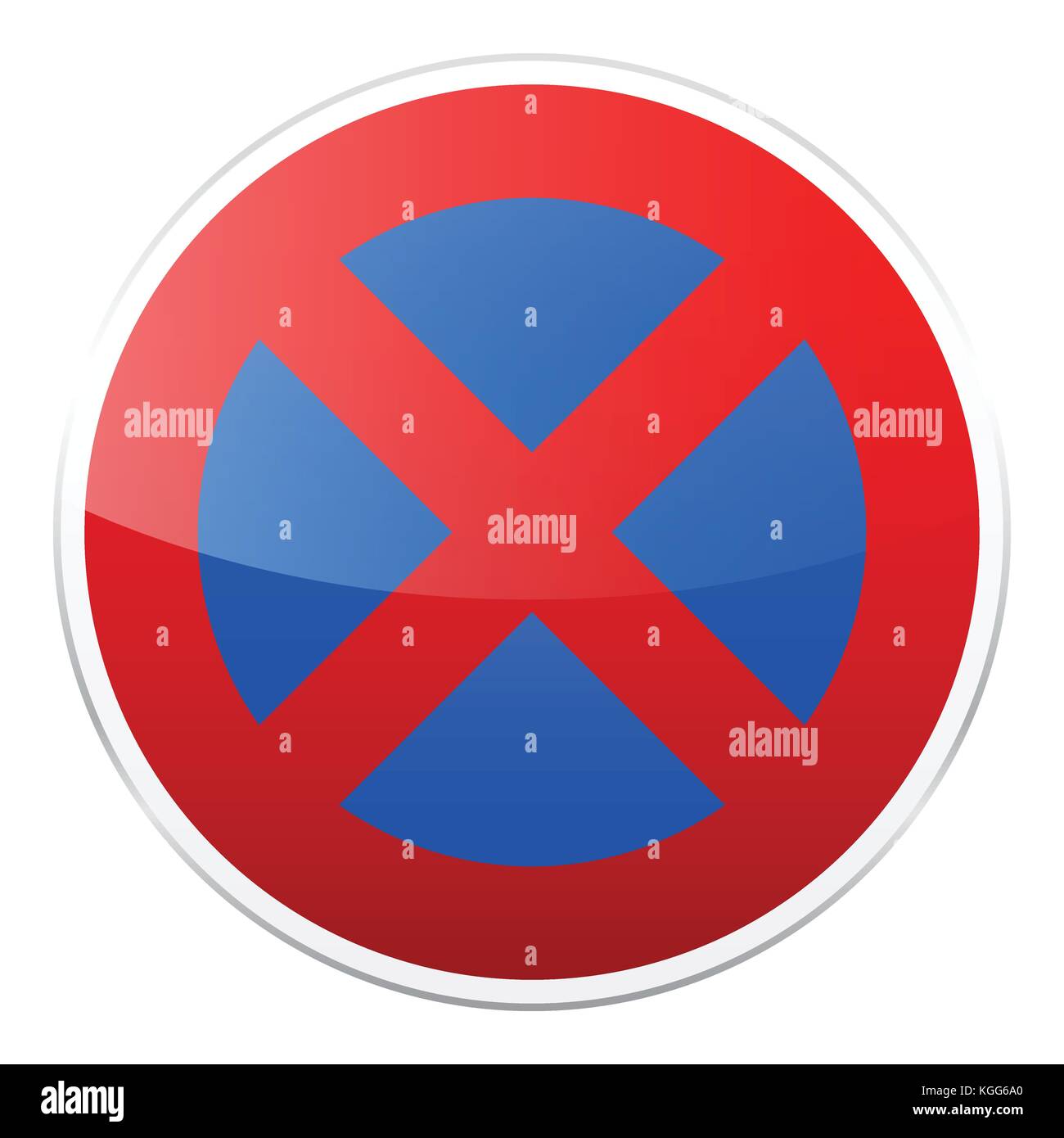 Road red sign on white background. Road traffic control.Lane usage ...