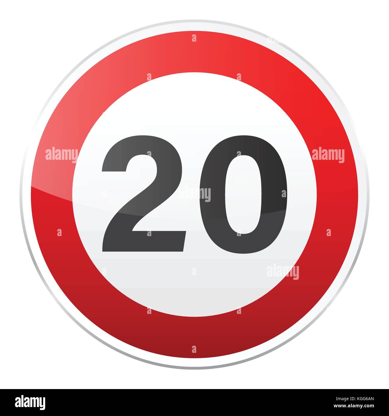 Road red sign on white background. Road traffic control.Lane usage ...