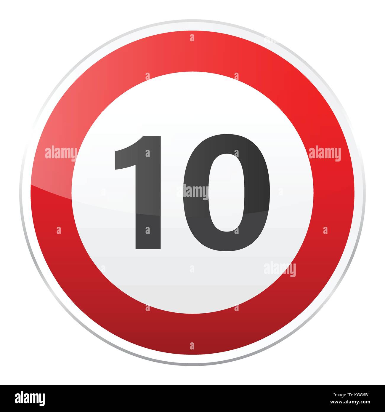 Road red sign on white background. Road traffic control.Lane usage ...