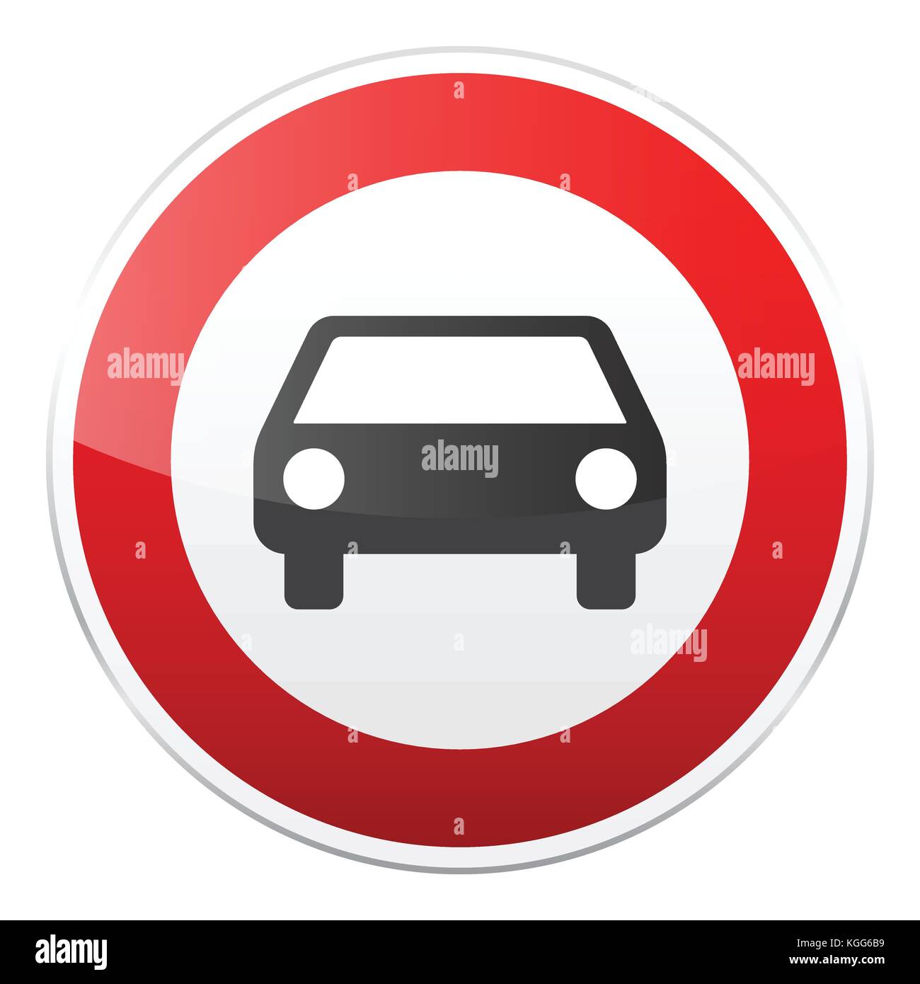 Road red sign on white background. Road traffic control.Lane usage ...
