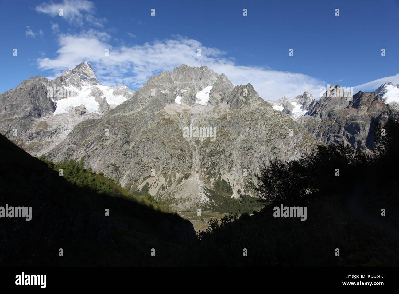 beautiful panoramic view of the alps around the Mont Blanc mountain ...