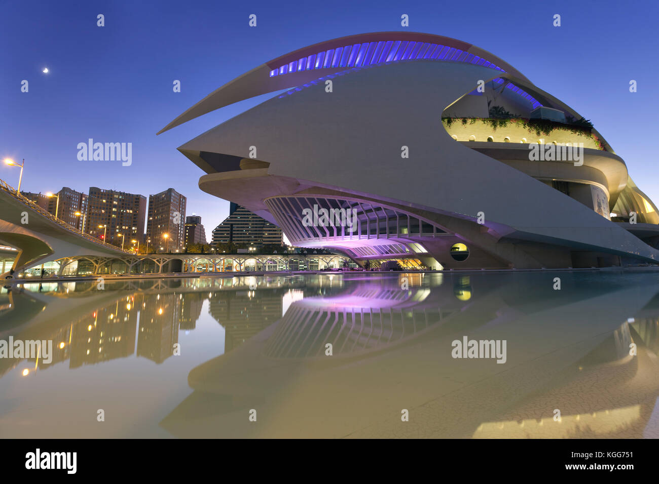 Valencia, Spain. October 25, 2017: The Palau de les Arts Reina Sofia is ...