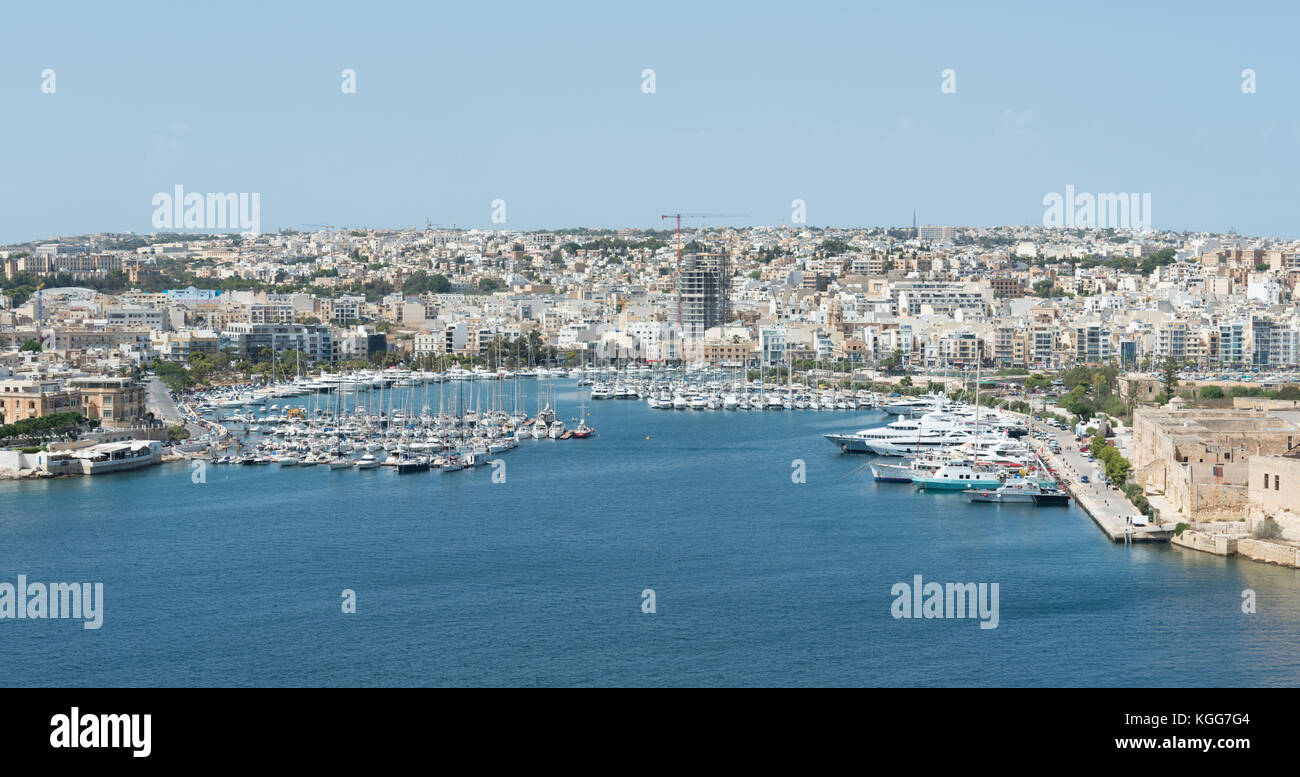 Gzira city on Malta. View from Valletta Stock Photo - Alamy