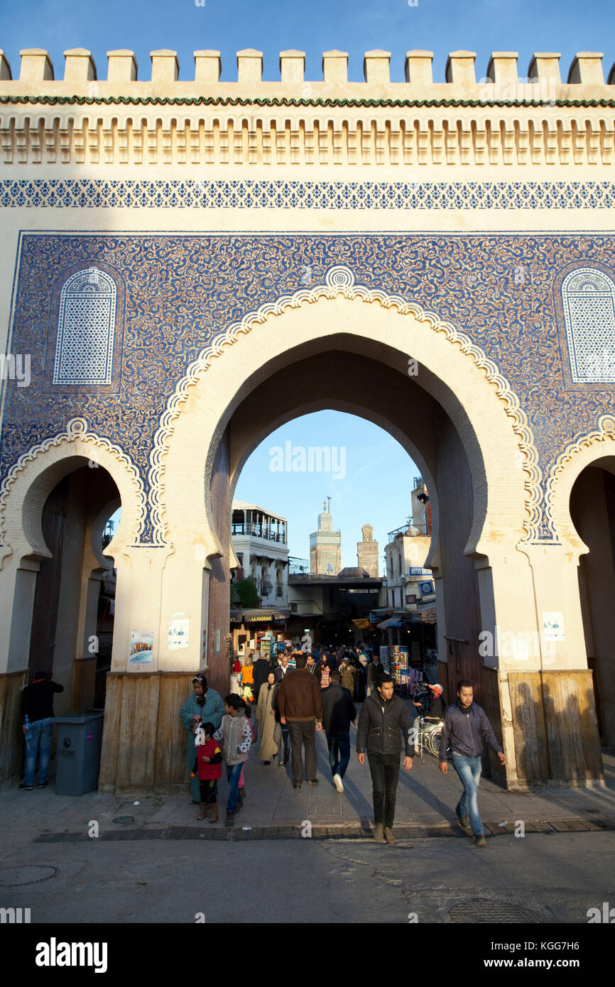 Morocco, Fes, one of many entrances to the old Medina Stock Photo - Alamy