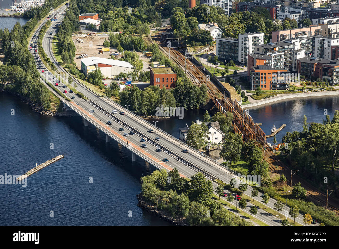 Road and rail bridges in the city of Tampere. Finland Stock Photo - Alamy