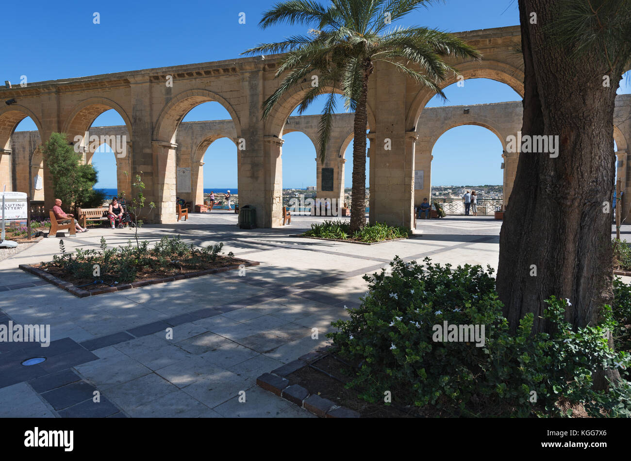 Upper Barrakka Gardens in Valletta (Malta Stock Photo - Alamy