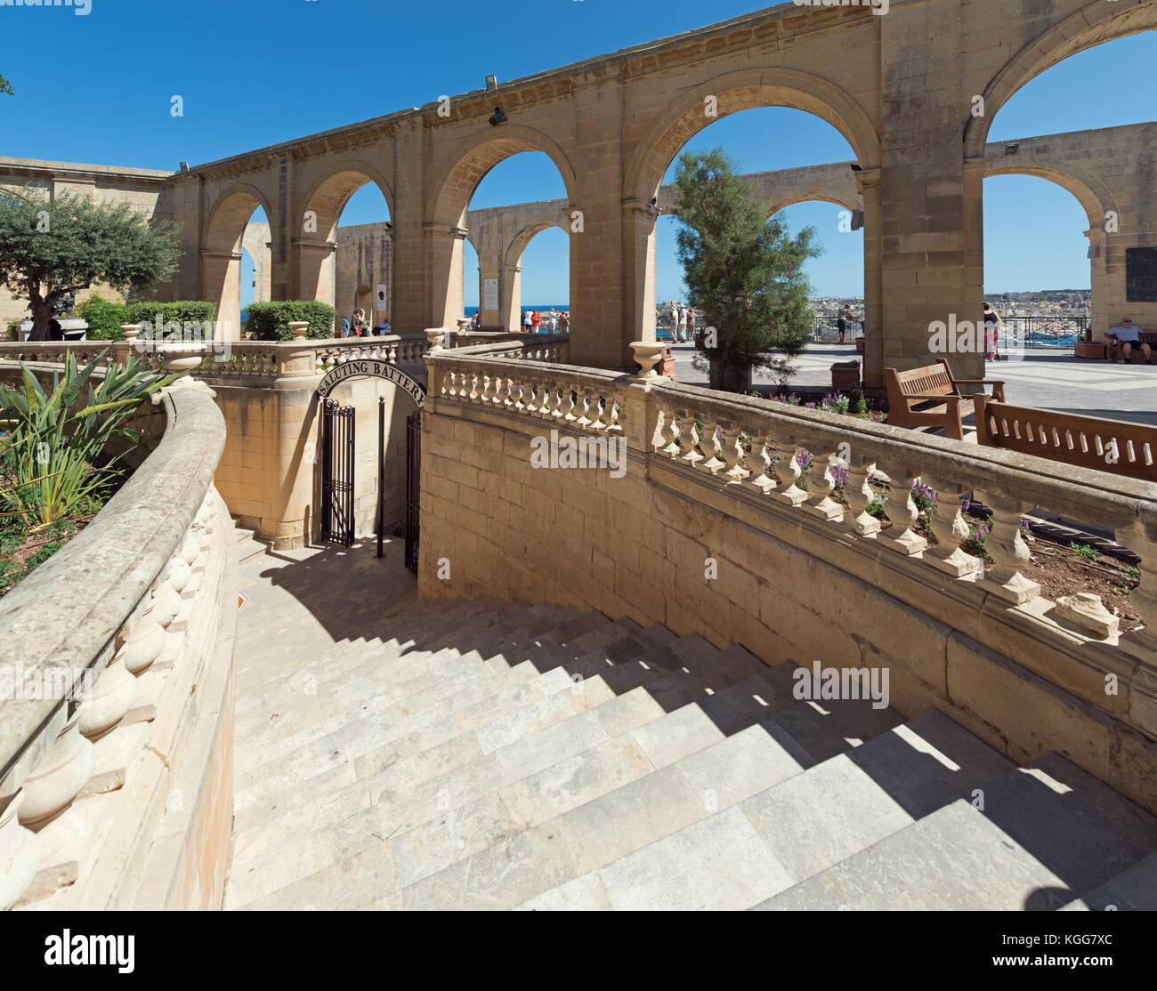 Upper Barrakka Gardens in Valletta (Malta Stock Photo - Alamy