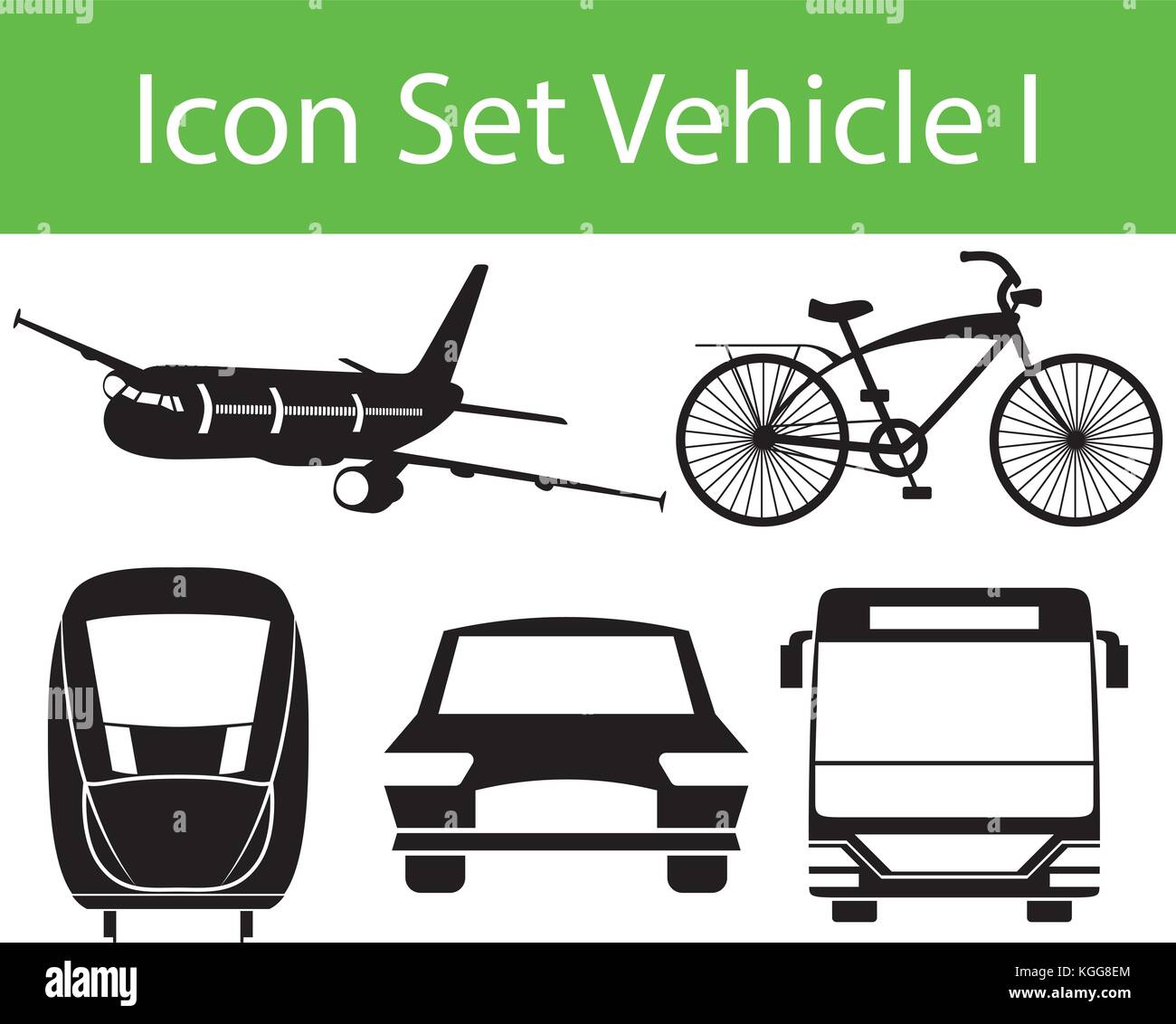 Icon Set Vehicle I with 5 icons for the creative use in graphic design ...