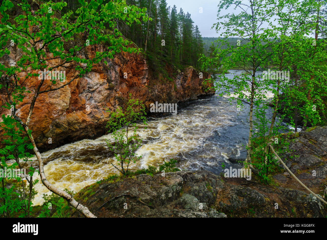 Waterfall in the taiga forest hi-res stock photography and images - Alamy