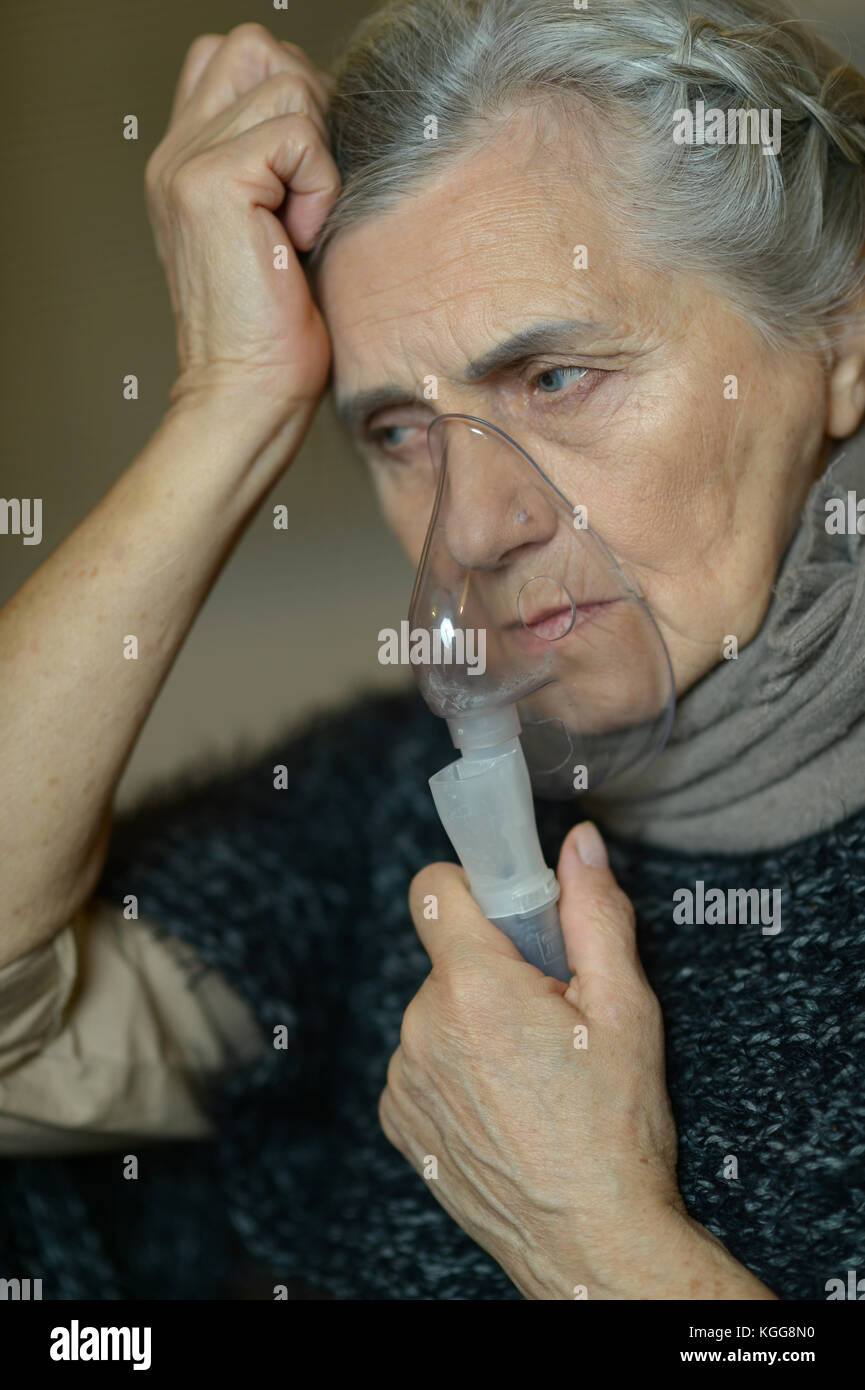Mature woman inhaler hi-res stock photography and images - Alamy