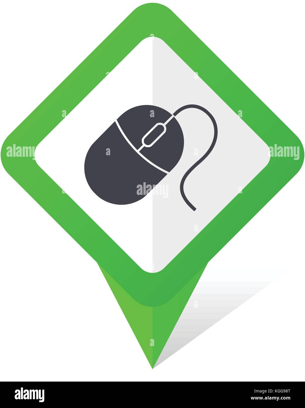 Mouse green square pointer web and mobile phone vector icon in eps 10 ...